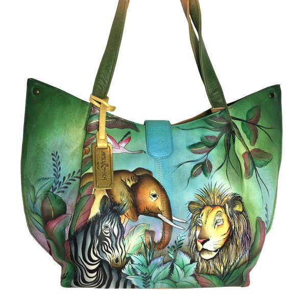 Anuschka | Bags | Anuschka Never Used Handpainted Leather Shopper Tote ...